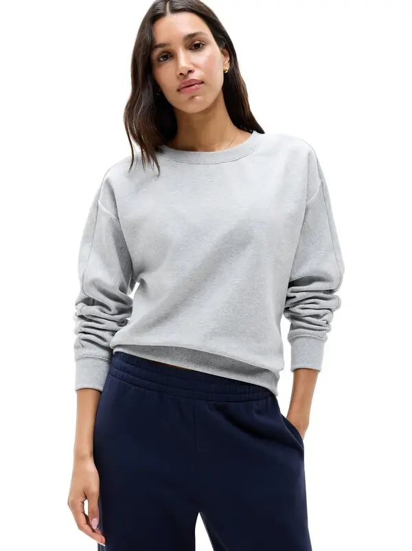 Athleta Forever Fleece Classic Crew Sweatshirt - Grey