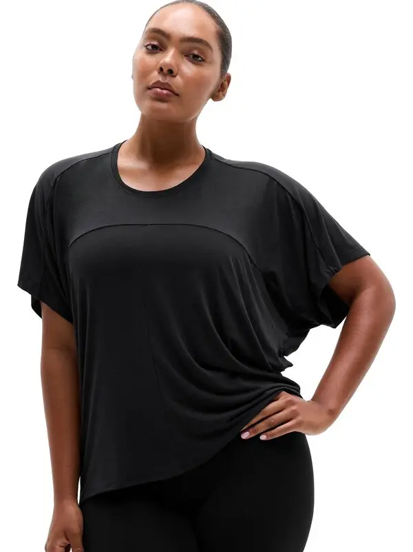 Athleta Move With Ease Draped Tee - Black