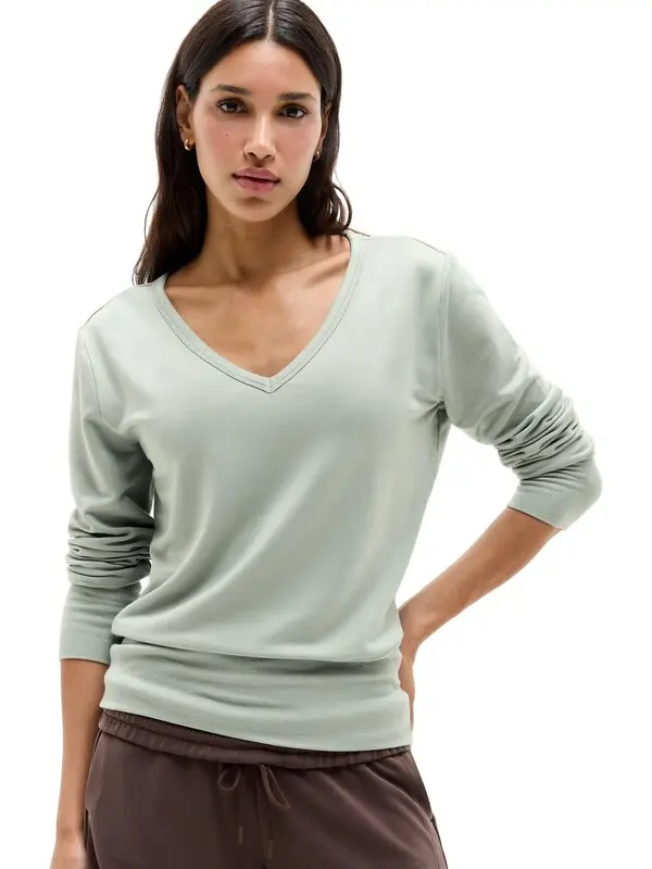 Athleta Coaster Luxe V-neck Sweatshirt - Vera