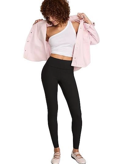 Pink Relay™ Baby-rib Leggings - Black