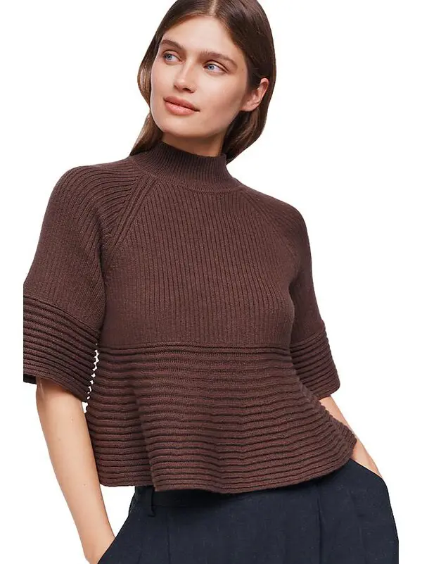 Maeve Mock-neck Swg Sweater - Brown