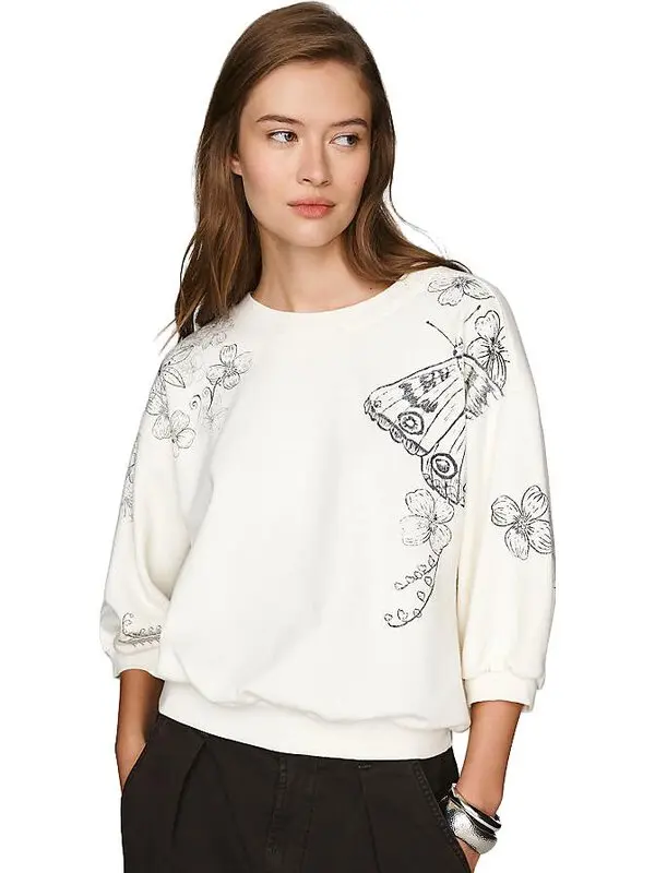 PILCRO Niki Bubble Sweatshirt Bailey Fritz - Neutral Pattern