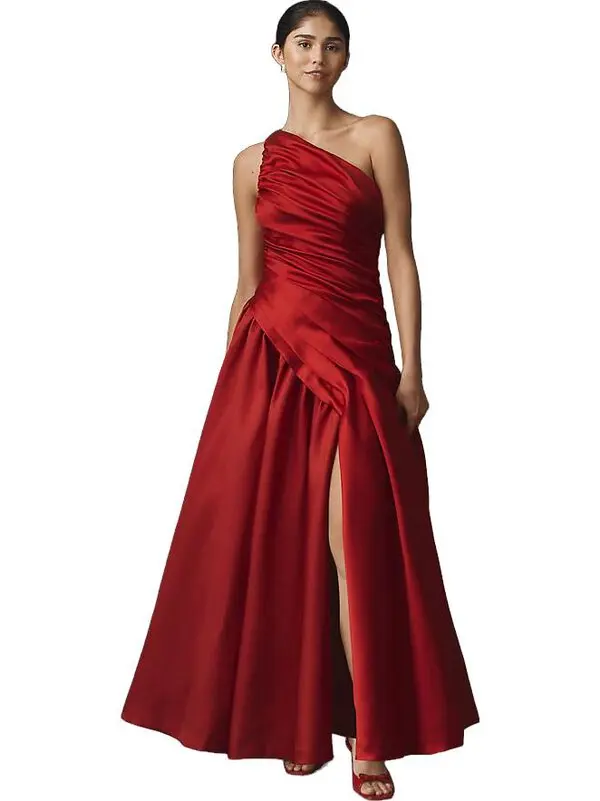 HUTCH Lisa One-shoulder Gown - Red