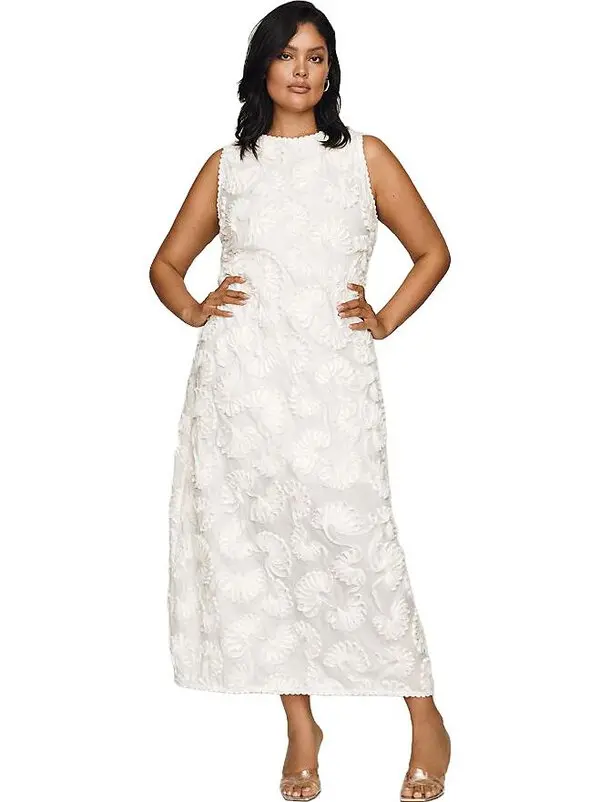 Endless Rose Plus Textured Midi Dress - Cream