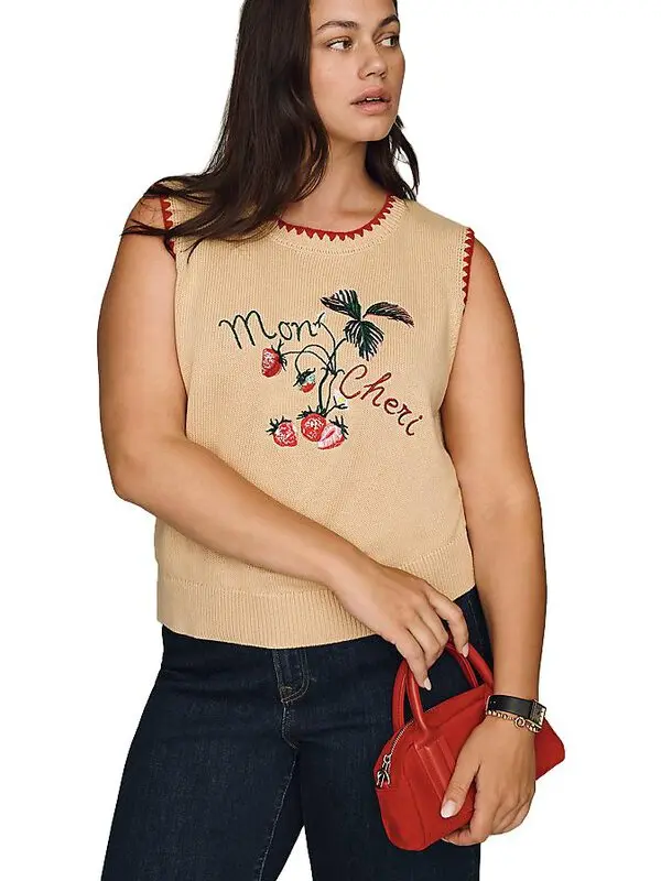 English Factory Berry Sweater Tank Top - Beige