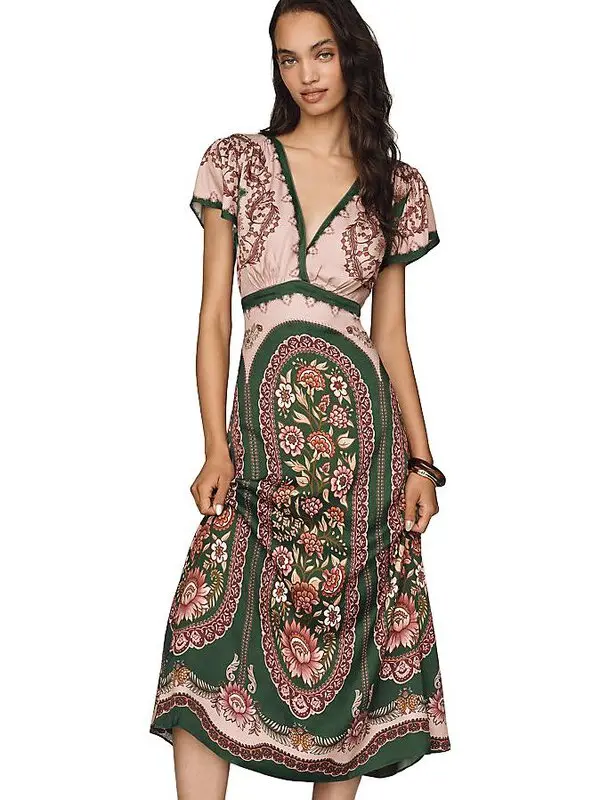 Farm Rio Daniela Midi Dress - Daniela Green