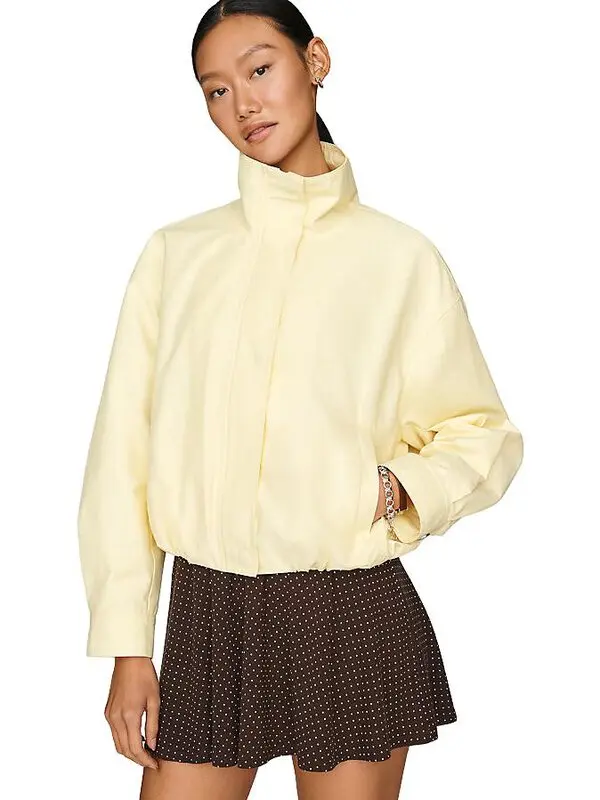 Maeve Funnel-neck Bubble Jacket - Light Yellow