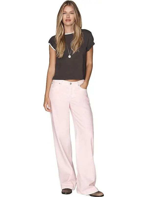 FRAME Low-rise Wide-leg Cotton Denim Jeans - Cotton Candy