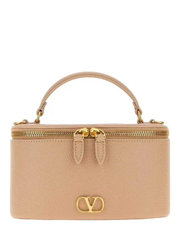 Valentino Garavani Skin Leather Vlogo Signature Handbag - Pink