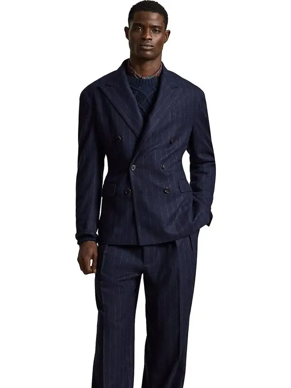 Ralph Lauren Heyworth Chalk-stripe Flannel Suit - Navy