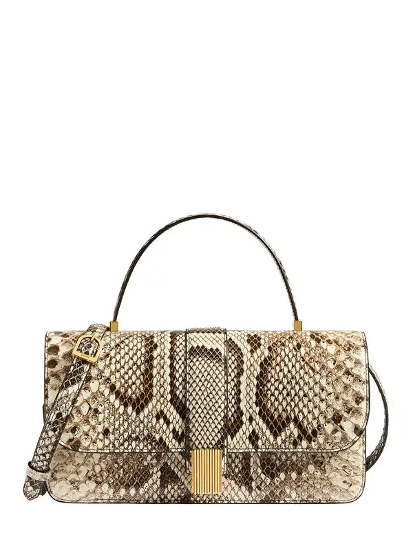 Khaite Blake Top Handle Bag In Python - Natural