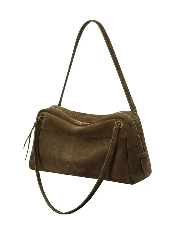 Fabrique Marais Soft Boston Suede Bag - Green