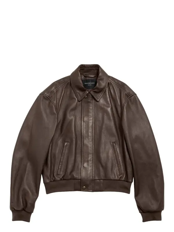 Balenciaga Taxi Jacket In Lambskin - Brown