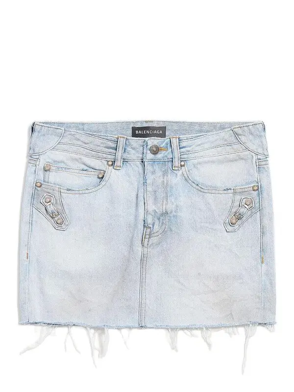 Balenciaga City Denim Mini Skirt - Blue