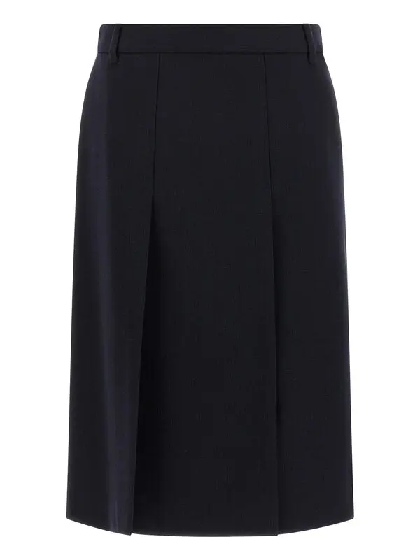 Prada Virgin Wool Multi-split Midi Skirt - Blue