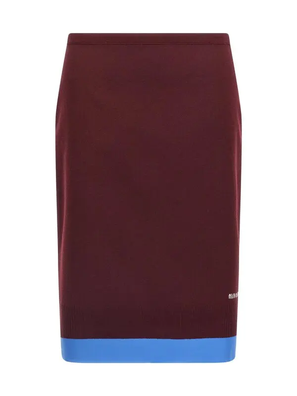 Miu Miu Double Layer Midi Skirt - Multicolor