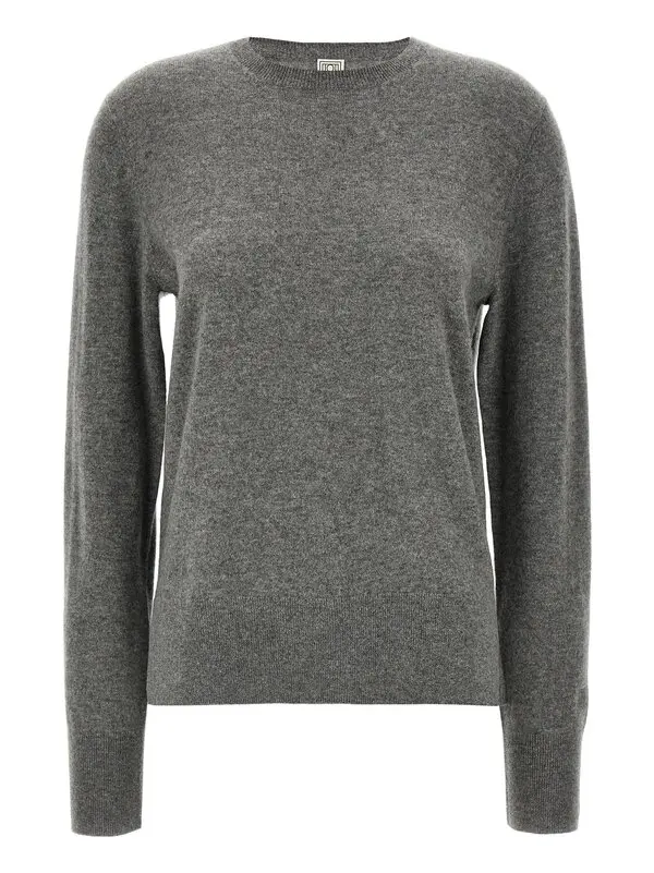 TOTEME Cashmere Crew Neck Sweater - Gray