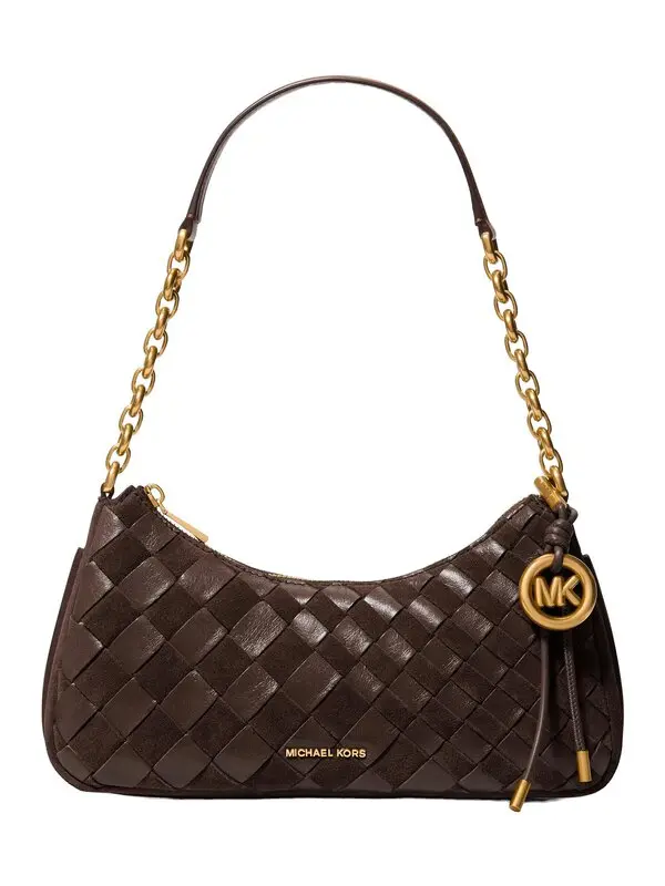 Michael Kors Nolita Hand-woven Leather Chain Pochette - Brown