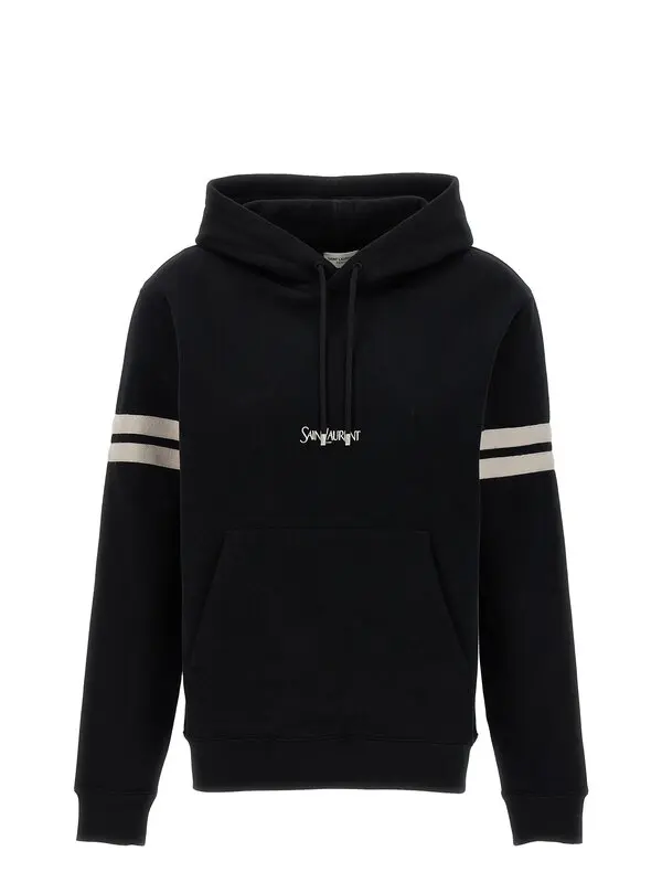 Saint Laurent Logo Cotton Hoodie - Multicolor