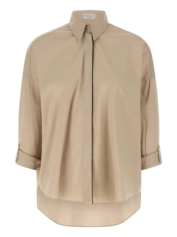 Brunello Cucinelli Shiny Trim Shirt - Cream