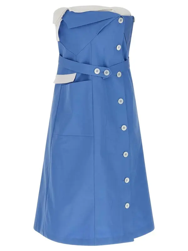 Miu Miu Deconstructed Mini Dress - Blue