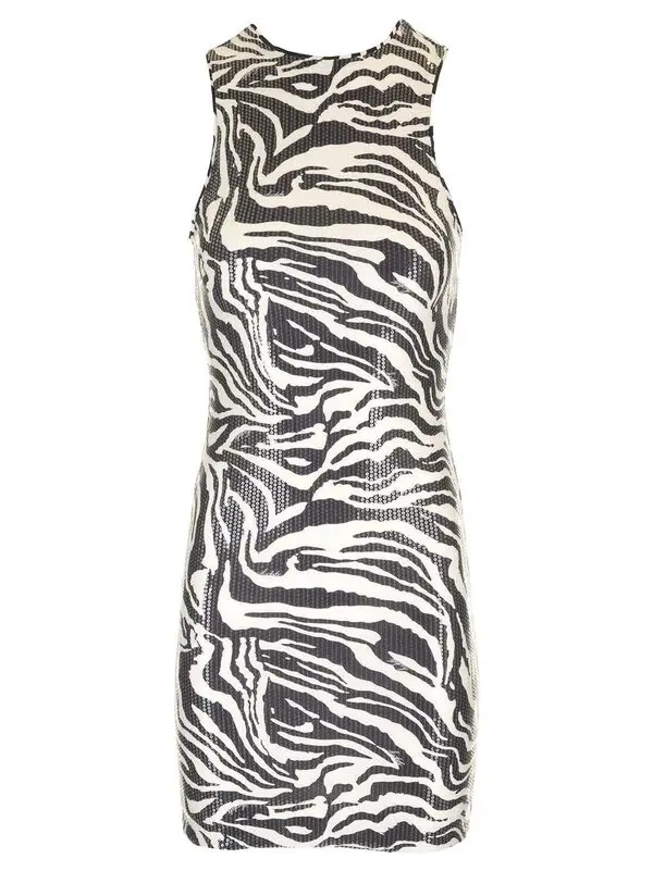 ROTATE BY BIRGER CHRISTENSEN Sequined Zebra Dress - Multicolor