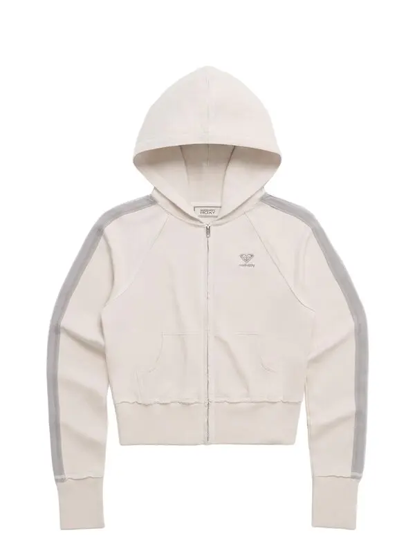 ROXY X MADHAPPY French Terry Shrunken Full Zip Jacket - Birch