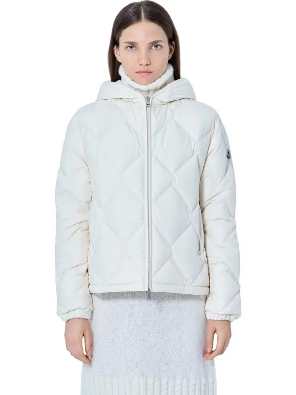 Moncler Arvouin Hooded Diamond-quilted Short Down Jacket - Multicolor