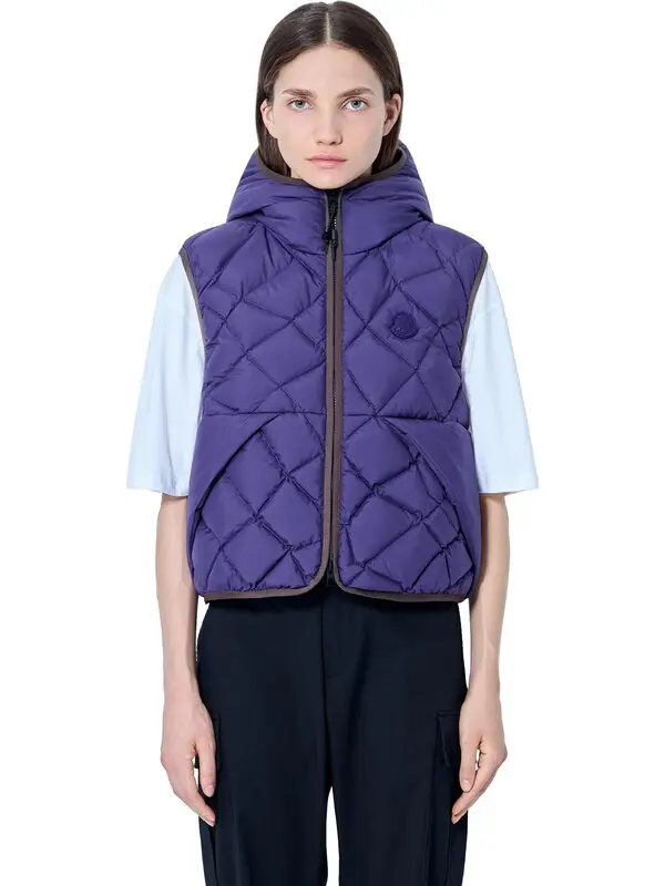 Moncler Arinella Hooded Down Gilet - Purple
