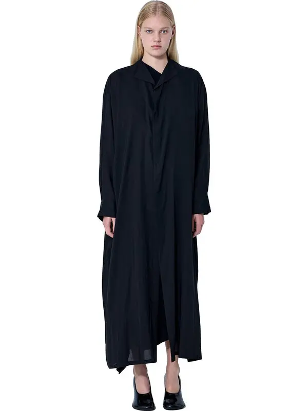 Yohji Yamamoto Backside Slit Long Coat - Black