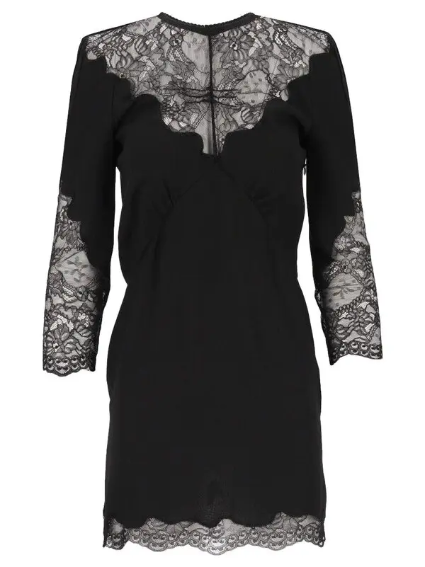Attico Virgin Wool Mini Dress - Black