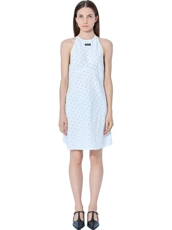 Miu Miu Cady Eyelet Lace Mini Dress - White