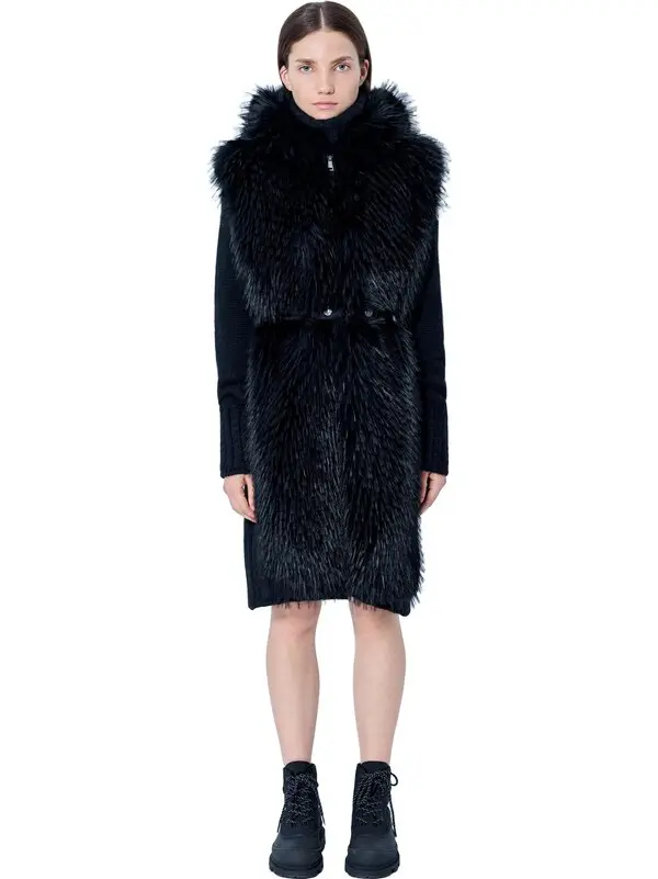Moncler Textured Wool-blend Coat - Black