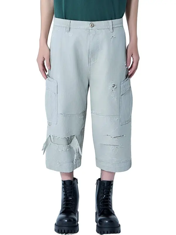Balenciaga Cropped Cargo Pants - Cream