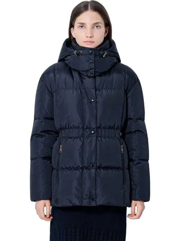 Moncler Agneux Hooded Short Down Jacket - Black