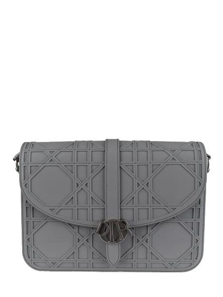 Dior Cosmo Leather Charm Shoulder Bag - Gray