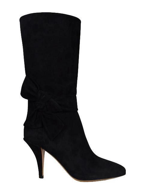 Valentino Garavani Suede Bow-tie Boots - Black