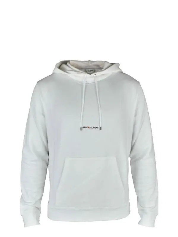 Saint Laurent Cotton Hooded Sweatshirt - White