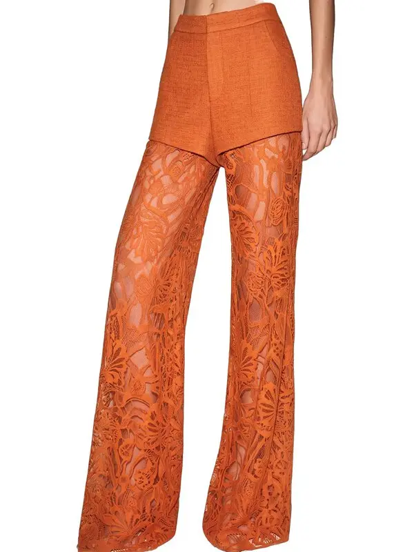 Alexis Corelle Lace Wide Leg Pant - Tangerine