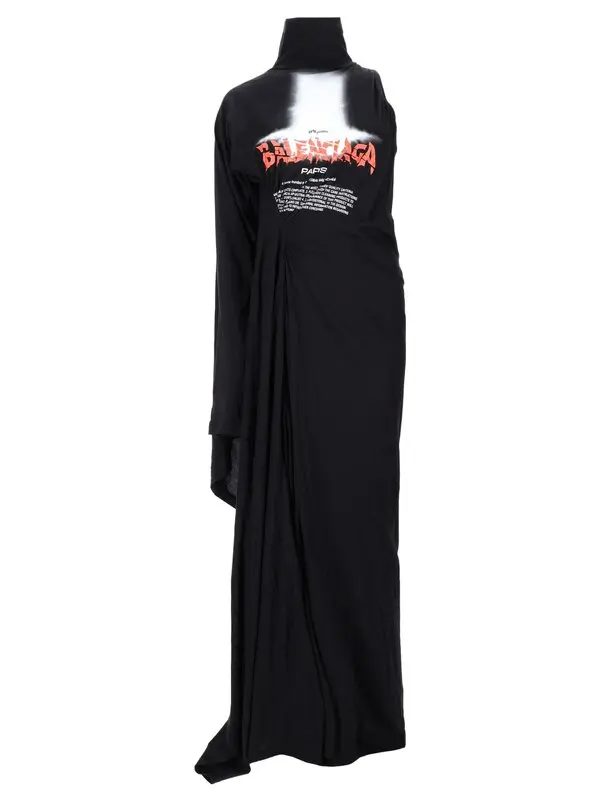 Balenciaga Long Draped "the Door" Dress - Black
