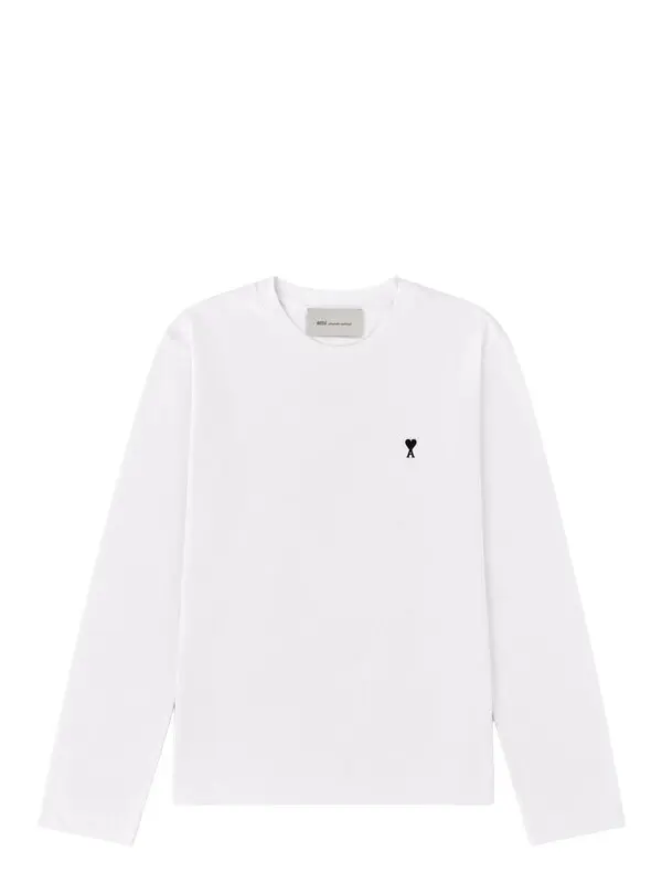 AMI Paris T-shirt A Manica Lunga Con Logo - White