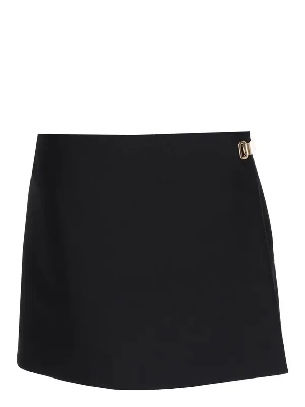 Balenciaga Wool Twill Skort Shorts - Black