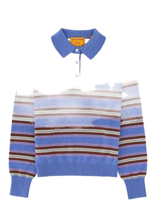 Guest In Residence Polo "collegiate" In Maglia Di Cashmere - Blue