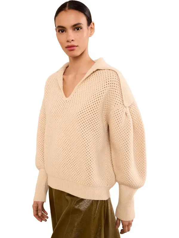 Ulla Johnson Lila Wool Knit Pullover - Cloud