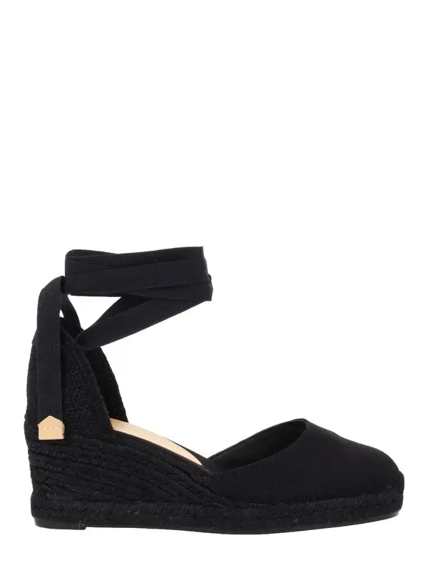 CastaÑer Ankle-tie Espadrille Wedge Sandals - Black