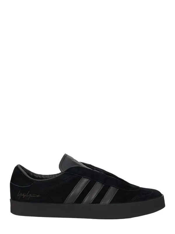 ADIDAS Y-3 Leather Sneaker With Stripes - Black