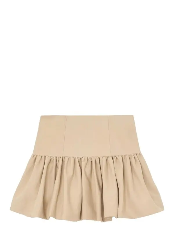 GANNI Zip-front Drop-waist Mini Skirt - Beige