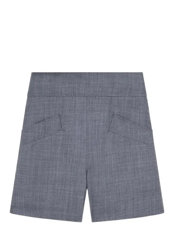 GANNI Wool-blend Zip-front Shorts - Grigio