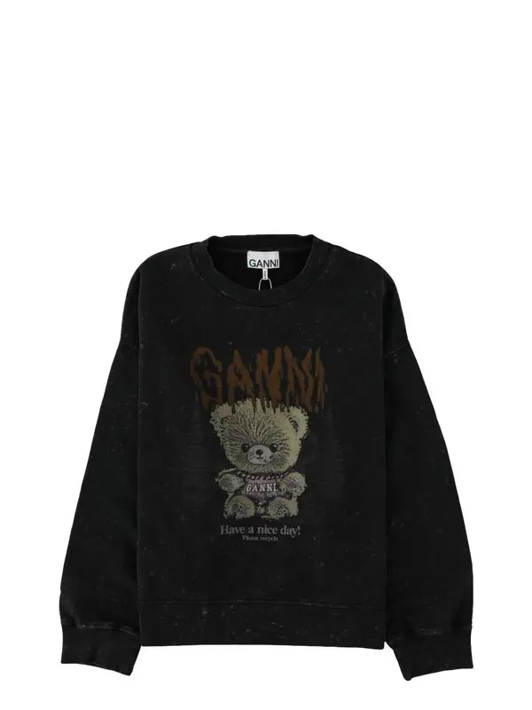 GANNI Organic Cotton Graphic Sweatshirt - Black