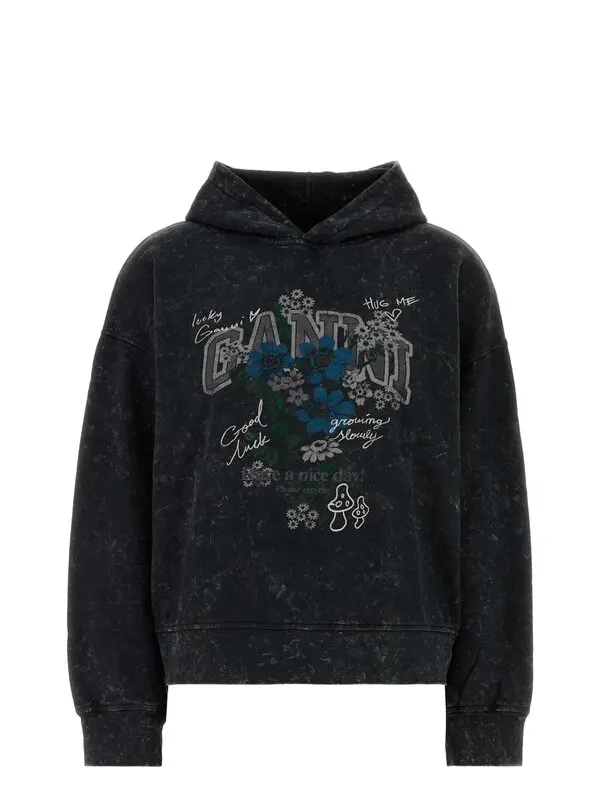 GANNI Organic Cotton Graphic Sweatshirt - Grey